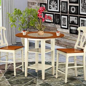 East West Furniture SUKE3H-BMK-W Dining Set, Medium