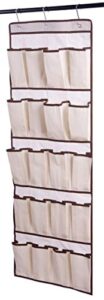 amelitory over the door shoe organizer 20 pockets hanging shoe storage fabric beige