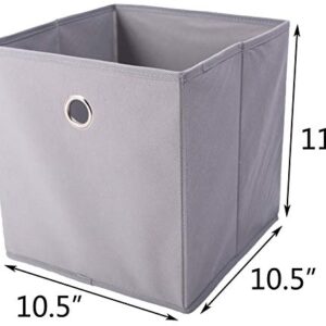 Amelitory Storage Bins Foldable Cube Organizer Fabric Drawer Set of 6 Gray