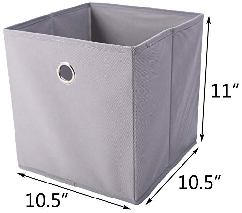 Amelitory Storage Bins Foldable Cube Organizer Fabric Drawer Set of 6 Gray