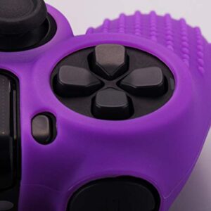 YoRHa Studded Dots Silicone Rubber Gel Customizing Cover for Sony PS4/slim/Pro Dualshock 4 Controller x 1(Orange&Purple) with Pro Thumb Grips x 8