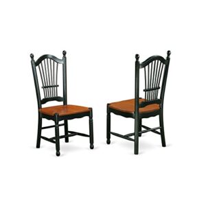 East West Furniture DOVE9-BCH-W Dining Set, 9 Pieces, Black/Cherry