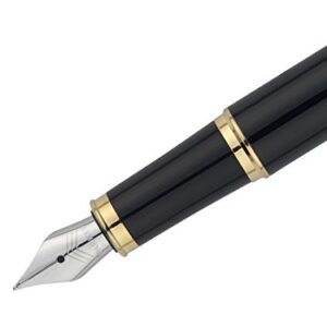 Parker IM Fountain Pen Kit, Black Lacquer with Gold Trim, Ink Bottle Refill, Ink Cartridge Refills, Ink Bottle Converter