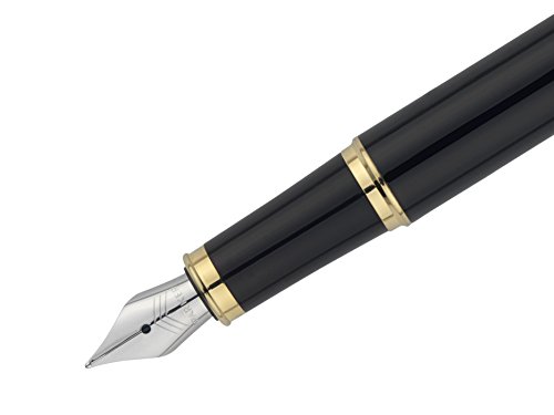 Parker IM Fountain Pen Kit, Black Lacquer with Gold Trim, Ink Bottle Refill, Ink Cartridge Refills, Ink Bottle Converter