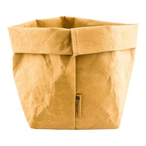 Restaurantware DuraLux 6.3 x 9.8 Inch Washable Grocery Bag, 1 Heavy-Duty Paper Bag Flower Pot - Reusable, Store Produce Or Plants, Kraft Paper Eco-Friendly Shopping Bag, For Organizing Pantries Or Kitchens, Small