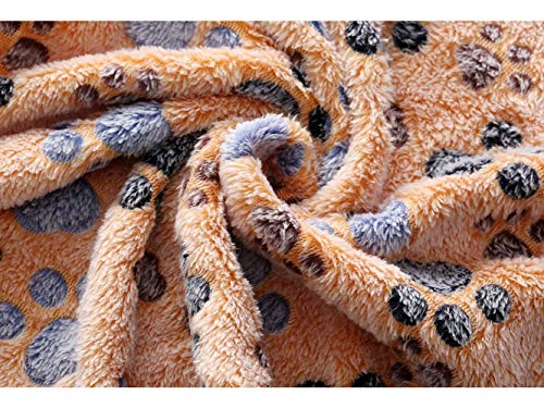 1 Pack 3 Blankets Super Soft Fluffy Premium Fleece Pet Blanket Flannel Throw for Dog Puppy Cat Paw Brown/Pink/White Small(23x16 inch)