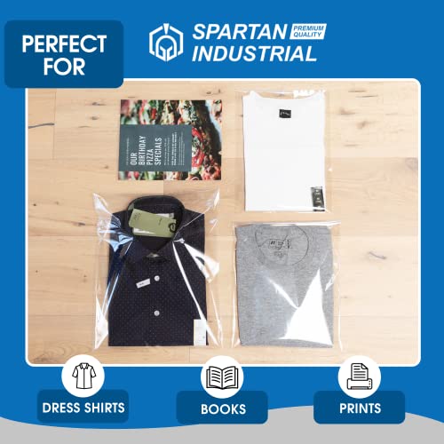 Spartan Industrial - (1000 Count) Crystal Clear Resealable Polypropylene Poly Bags for Packaging - Self Seal & Reinforced (12" X 15")