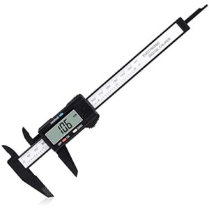 digital caliper, adoric 0-6" calipers measuring tool - electronic micrometer caliper with large lcd screen, auto-off feature, inch and millimeter conversion