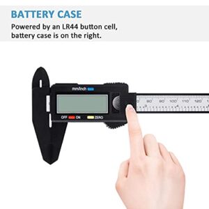 Digital Caliper, Adoric 0-6" Calipers Measuring Tool - Electronic Micrometer Caliper with Large LCD Screen, Auto-Off Feature, Inch and Millimeter Conversion