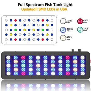 WILLS Aquarium Lights Dimmable Full Spectrum 165W Fish Tank LED Planted Aquarium Lights for Freshwater Saltwater LED Coral Reef(21.3"x6.7"x2.4")