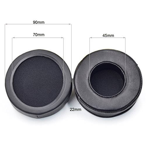 90mm Diameter Real Sheepskin Leather Replacement Compatible with AKG K545 K845BT K540 Headphone/JBL E50BT E50 BT S500 S700 Headphone / HDJ1000 HDJ2000 HDJ1500 Headphones