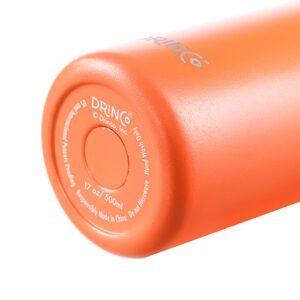 Drinco Stainless Steel Vacuum Insulated Water Bottle | Slim | Double Wall | Wide Mouth | Triple Insulated | Powder Coated Durability |18/8 Grade | 17oz (Orange, 17oz Slim)