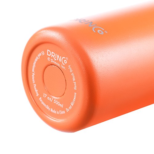 Drinco Stainless Steel Vacuum Insulated Water Bottle | Slim | Double Wall | Wide Mouth | Triple Insulated | Powder Coated Durability |18/8 Grade | 17oz (Orange, 17oz Slim)