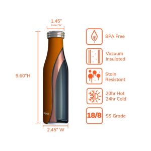 Drinco Stainless Steel Vacuum Insulated Water Bottle | Slim | Double Wall | Wide Mouth | Triple Insulated | Powder Coated Durability |18/8 Grade | 17oz (Orange, 17oz Slim)