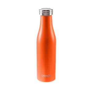 Drinco Stainless Steel Vacuum Insulated Water Bottle | Slim | Double Wall | Wide Mouth | Triple Insulated | Powder Coated Durability |18/8 Grade | 17oz (Orange, 17oz Slim)