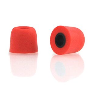 6 packs (12 pieces) 5mm replacement memory foam earplugs sleeves, in-ear moniter isolate noise earbud cover tips, t-400 (medium, red)