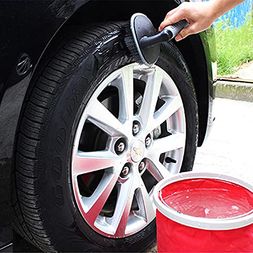 Cleaning Set for Car/Van/Truck/Camper - Nylon Brush for Flat Surfaces (Wheels, Tyres, Bumpers, Floor Mats) - Soft Brush for Openings (Rims, Grille, Roof Rack) - Soft Microfiber Cleaning Cloth