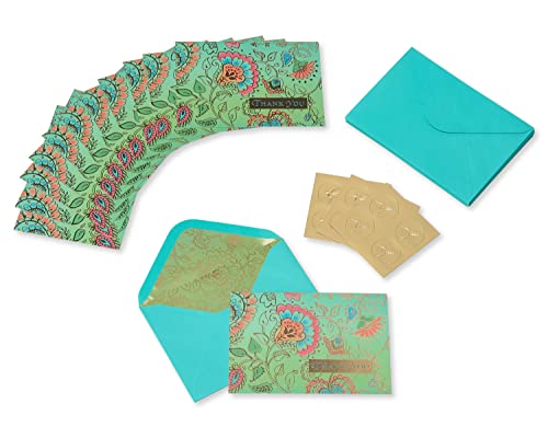 Papyrus Thank You Cards with Envelopes, Floral (12-Count)