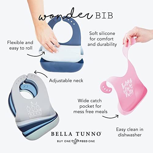 BELLA TUNNO Wonder Bib - Adjustable Silicone Baby Bibs for Girls, Durable and Waterproof BPA Free Silicone, Who Runs The World