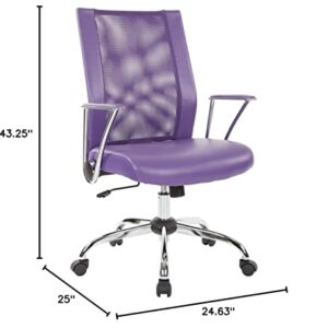 OSP Home Furnishings Bridgeway Office Chair, Purple