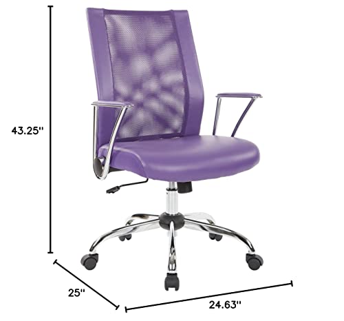 OSP Home Furnishings Bridgeway Office Chair, Purple