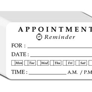 Appointment Reminder Cards - (Pack of 100) 3.5" x 2" White 14PT Cardstock Rounded Corner with Handmade Storage Box for Business Home Office Customer Service Meeting Day Date Time Planner