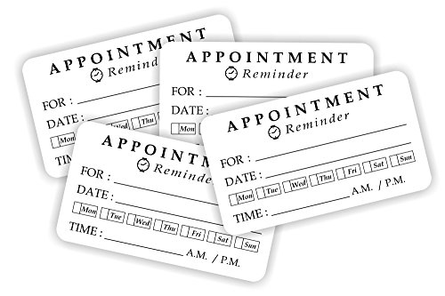 Appointment Reminder Cards - (Pack of 100) 3.5" x 2" White 14PT Cardstock Rounded Corner with Handmade Storage Box for Business Home Office Customer Service Meeting Day Date Time Planner