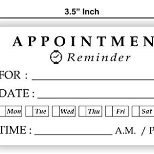 Appointment Reminder Cards - (Pack of 100) 3.5" x 2" White 14PT Cardstock Rounded Corner with Handmade Storage Box for Business Home Office Customer Service Meeting Day Date Time Planner