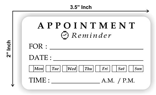 Appointment Reminder Cards - (Pack of 100) 3.5" x 2" White 14PT Cardstock Rounded Corner with Handmade Storage Box for Business Home Office Customer Service Meeting Day Date Time Planner