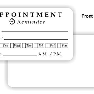 Appointment Reminder Cards - (Pack of 100) 3.5" x 2" White 14PT Cardstock Rounded Corner with Handmade Storage Box for Business Home Office Customer Service Meeting Day Date Time Planner