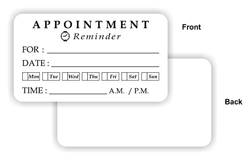 Appointment Reminder Cards - (Pack of 100) 3.5" x 2" White 14PT Cardstock Rounded Corner with Handmade Storage Box for Business Home Office Customer Service Meeting Day Date Time Planner