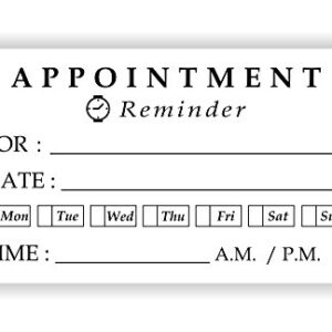 Appointment Reminder Cards - (Pack of 100) 3.5" x 2" White 14PT Cardstock Rounded Corner with Handmade Storage Box for Business Home Office Customer Service Meeting Day Date Time Planner