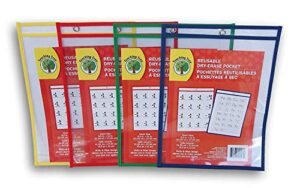 teaching tree reusable dry erase pockets - 2 pockets