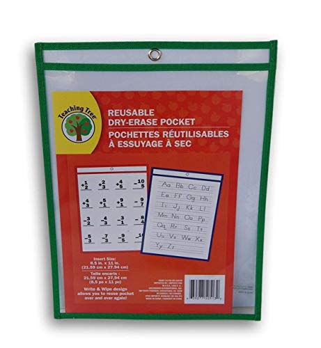 Teaching Tree Reusable Dry Erase Pockets - 2 Pockets