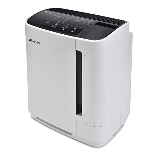 Brondell Air Purifier O2+ Revive Air Purification System with Humidifier -Odor Eliminator - Dual True HEPA Air Washer for Dust, Mold, Smoke, Off-Gassing, and Pets (White)…