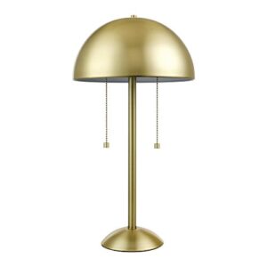 globe electric 12976 haydel 21" 2-light table lamp, matte brass, double on/off pull chain