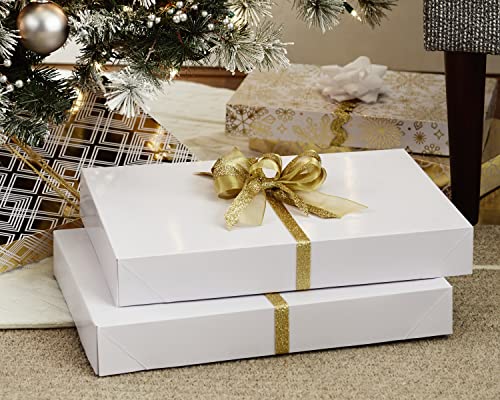 Hallmark Large Gift Boxes with Lids (12 X-Large Shirt Boxes for Sweaters or Robes) for Christmas, Holidays, Birthdays and More