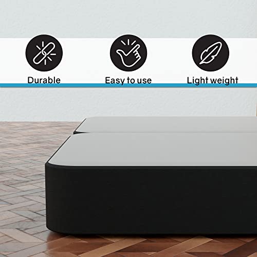 Greaton, 8-Inch Sturdy Box Spring for Mattress Support-Durable and Fully Assembled, Natural Wood Foundation for Twin XL, Black