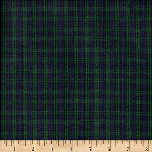 Textile Creations Classic Yarn-Dyed Tartan Plaid Blackwatch Blue/Green Fabric By The Yard