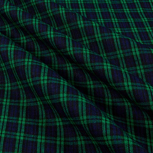 Textile Creations Classic Yarn-Dyed Tartan Plaid Blackwatch Blue/Green Fabric By The Yard