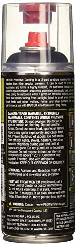 RAPTOR Black UP4883 Bedliner 13.02 Oz 2K Aerosol, 7d-3 Cubic_Meters, 400ml