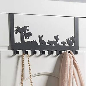 over the door hook 2pcs coat hanger rack organizer, black heavy duty 8 hangers heavy duty organizer for coat clothes towels bag robes ties hats scarves