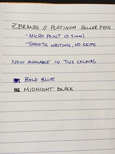 ZBRANDS // Platinum Roller Pens, Pack of 12, 0.5mm Micro Point Rollerball (Blue)