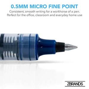 ZBRANDS // Platinum Roller Pens, Pack of 12, 0.5mm Micro Point Rollerball (Blue)