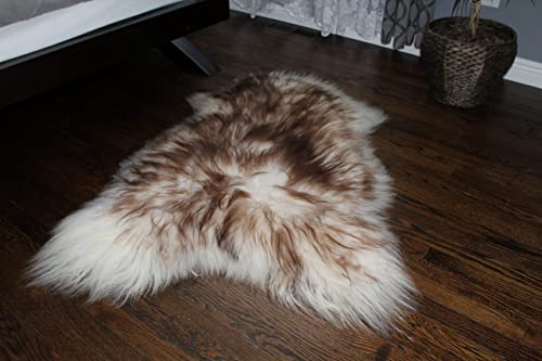 Home Collezione by Salvani Genuine Icelandic Sheepskin Rug Throw (Shade of Brown) 24"x36"