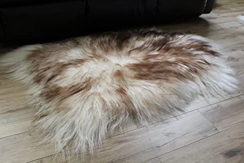 Home Collezione by Salvani Genuine Icelandic Sheepskin Rug Throw (Shade of Brown) 24"x36"