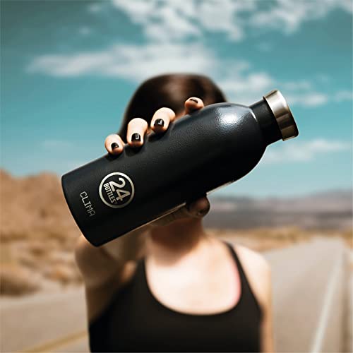 24Bottles Clima Bottles - Insulated Water Bottle 11oz/17oz/29oz, Water Bottles with 100% Leak Proof Lid (12 Hours Hot and 24 Hours Cold Beverages), Made of Stainless Steel, Italian Design