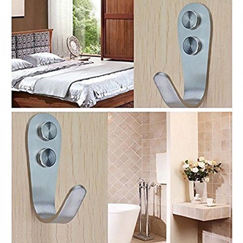 Heavy Hooks Stainless Steel Towel Hooks/Bathroom Hook Perfect for Towel Bathrobe Bags Coats Fancy Farmhouse Storage Organizer Strong Wall Hooks 4 Pack