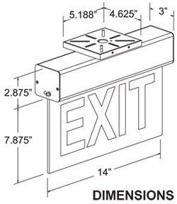 Red Edge Lit Exit Sign - Double Sided