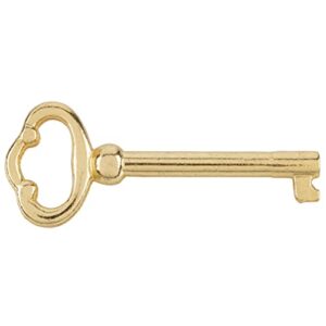 uniqantiq hardware supply brass plated hollow barrel skeleton key for grandfather clock doors, cabinet doors, dresser drawers, desk - antique, vintage, old furniture | ky-2 (2)